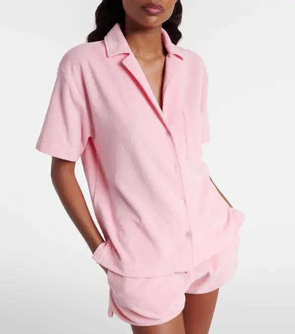 Hunza G Cotton Terry Resort Shirt - Pink