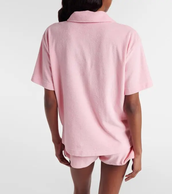 Hunza G Cotton Terry Resort Shirt - Pink