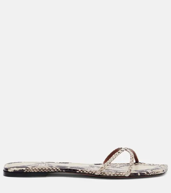 Paris Texas Biarritz Snake-effect Leather Sandals