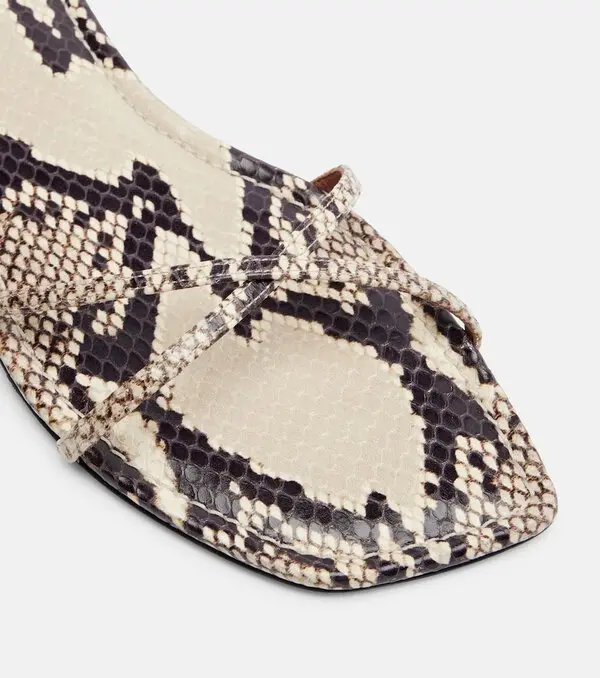 Paris Texas Biarritz Snake-effect Leather Sandals