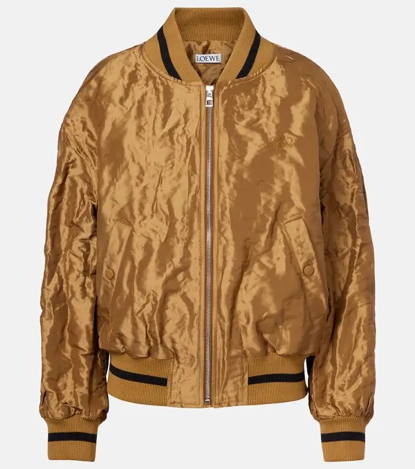 Loewe Taffeta Bomber Jacket - Brown
