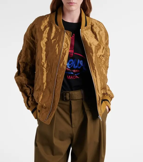 Loewe Taffeta Bomber Jacket - Brown