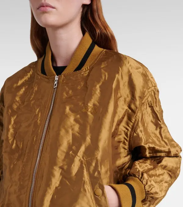 Loewe Taffeta Bomber Jacket - Brown