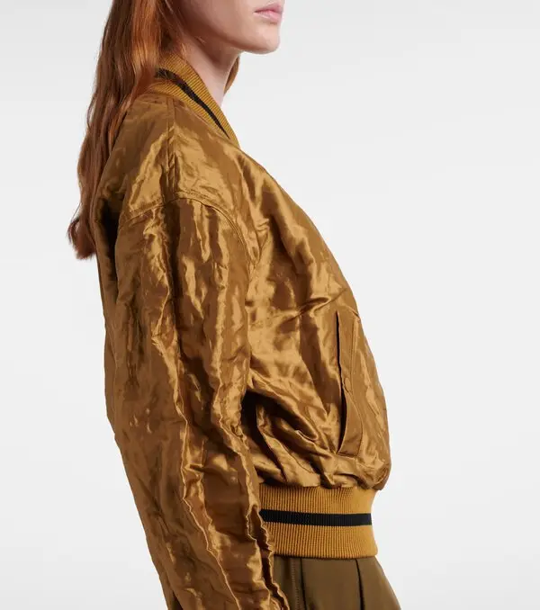 Loewe Taffeta Bomber Jacket - Brown