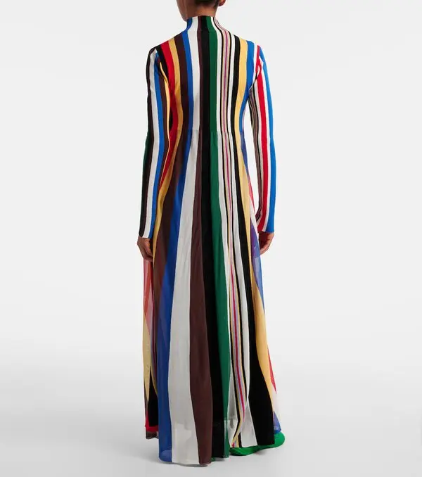 Loewe Ribbed-knit Striped Maxi Dress - Multicoloured