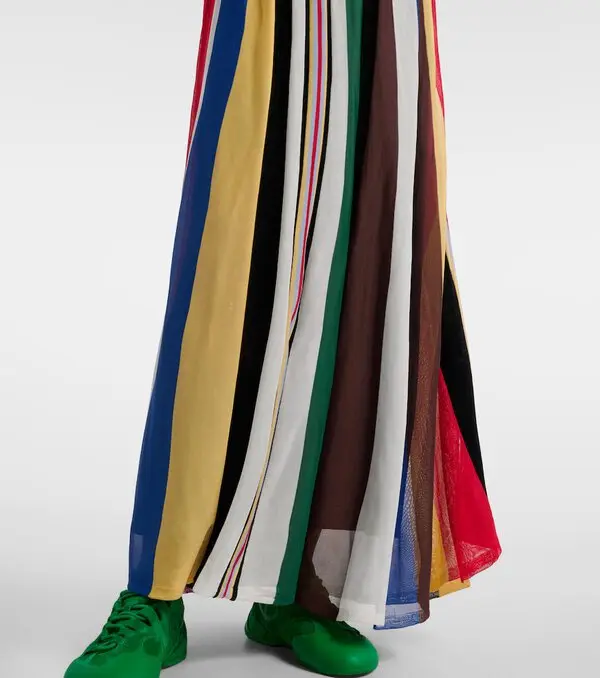 Loewe Ribbed-knit Striped Maxi Dress - Multicoloured