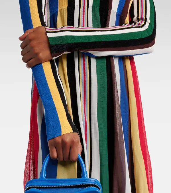 Loewe Ribbed-knit Striped Maxi Dress - Multicoloured