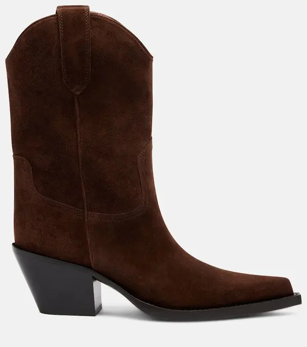 Paris Texas Dakota Suede Cowboy Boots - Brown
