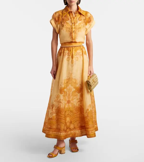 Zimmermann Como Paisley Linen And Silk Shirt
