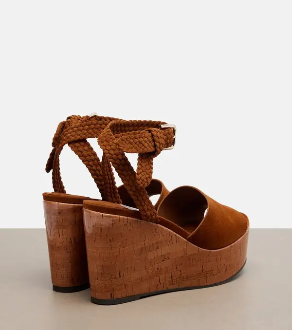 JIMMY CHOO Jori Suede Platform Sandals - Brown