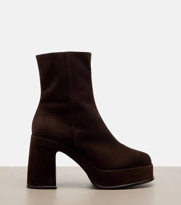 JIMMY CHOO Hadi Suede Platform Ankle Boots