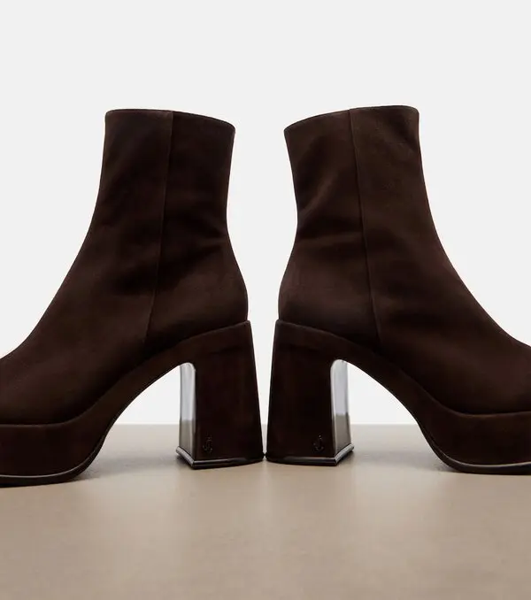JIMMY CHOO Hadi Suede Platform Ankle Boots