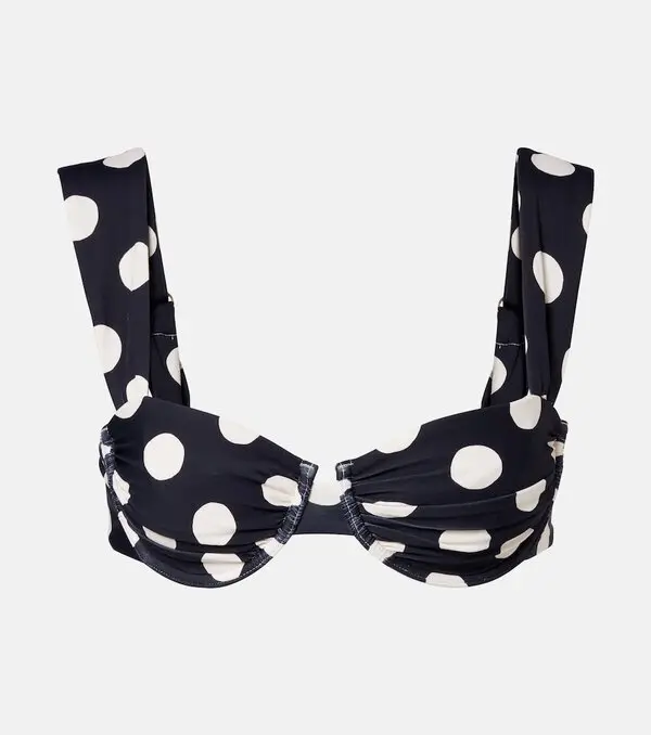 MONTCE Bella Polka-dot Bikini Top - Black