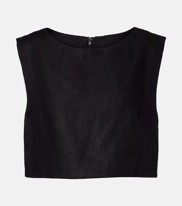 Posse Martina Linen Top - Black