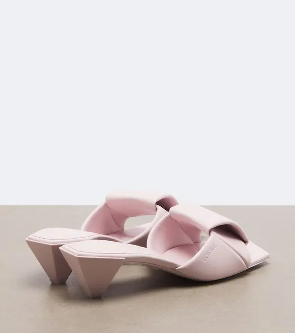 Loewe Origami Leather Mules - Pink
