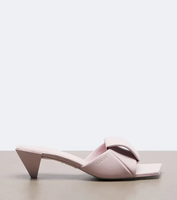 Loewe Origami Leather Mules - Pink