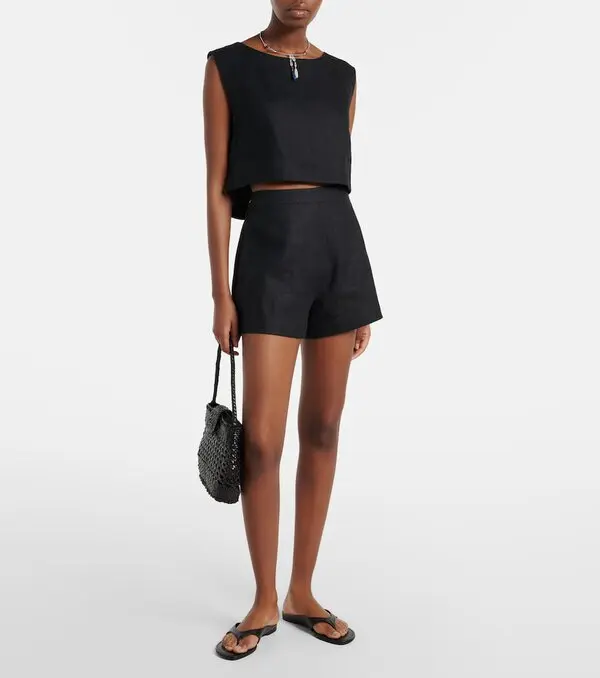 Posse Perri Linen Shorts - Black