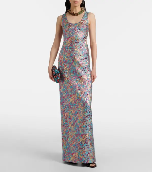Dries Van Noten Brocade Maxi Dress - Multicoloured