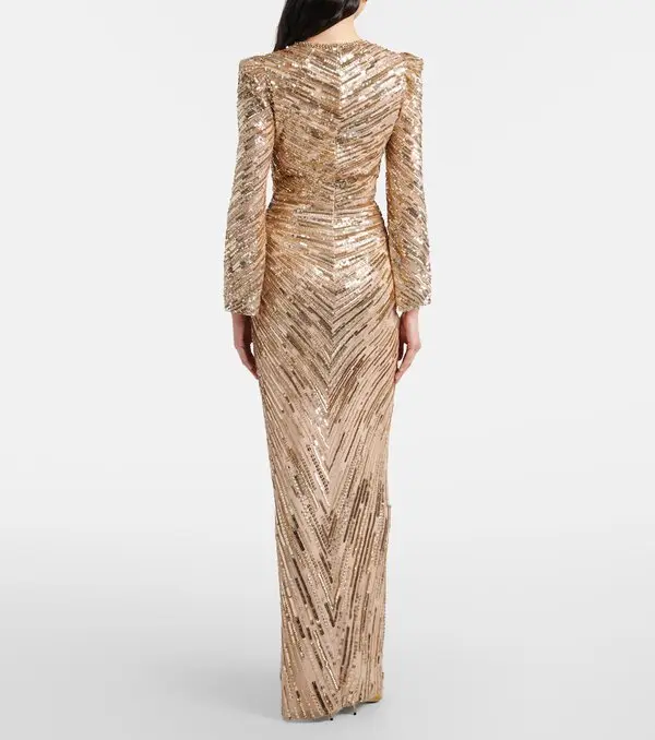 Jenny Packham Darcy Embellished Gown - Beige
