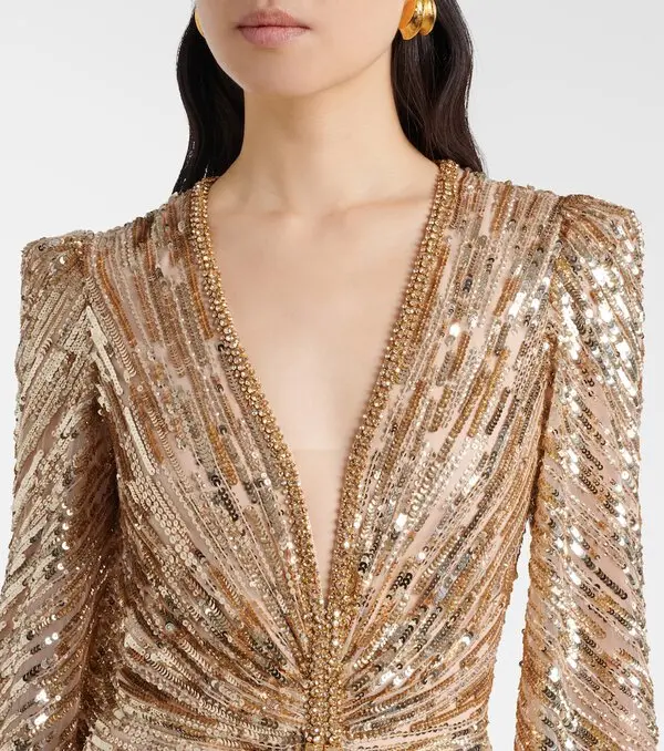 Jenny Packham Darcy Embellished Gown - Beige