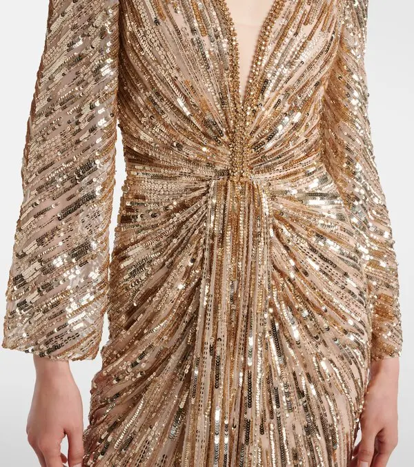 Jenny Packham Darcy Embellished Gown - Beige