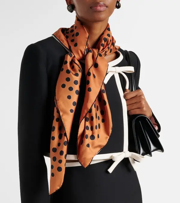 Valentino Garavani Polka-dot Silk Twill Scarf