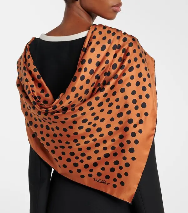 Valentino Garavani Polka-dot Silk Twill Scarf