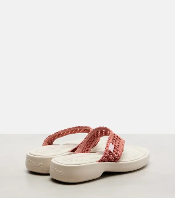 Chloé Crochet Thong Sandals - Pink