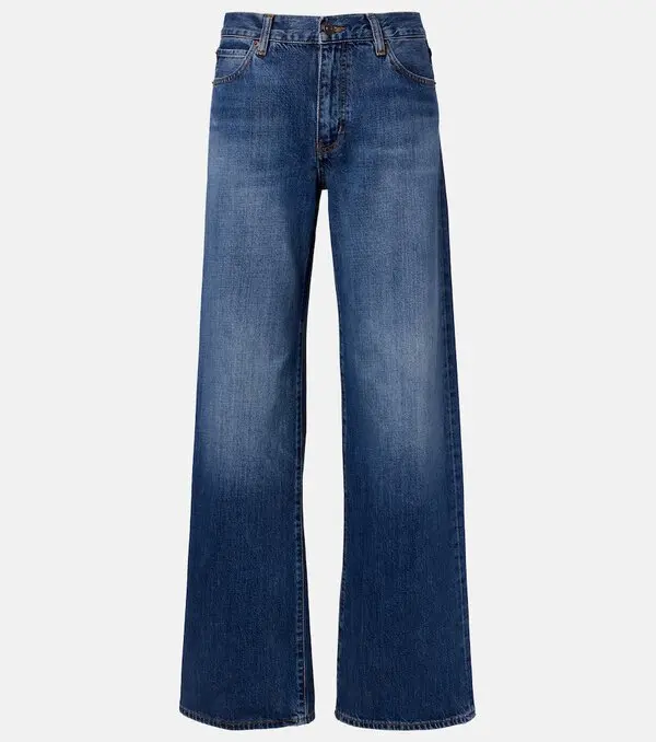 FRAME The Off Duty Stroll Wide-leg Jeans - Blue