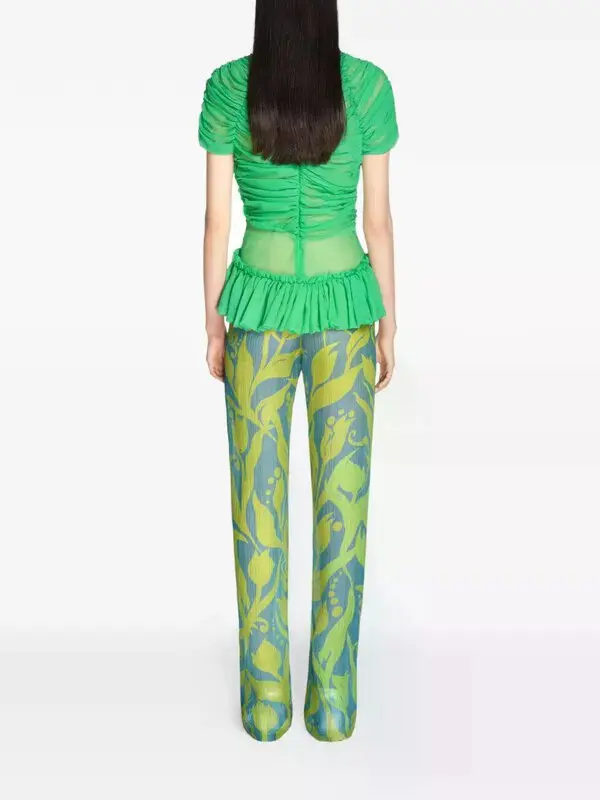 Dries Van Noten Floral-print Trousers - Green