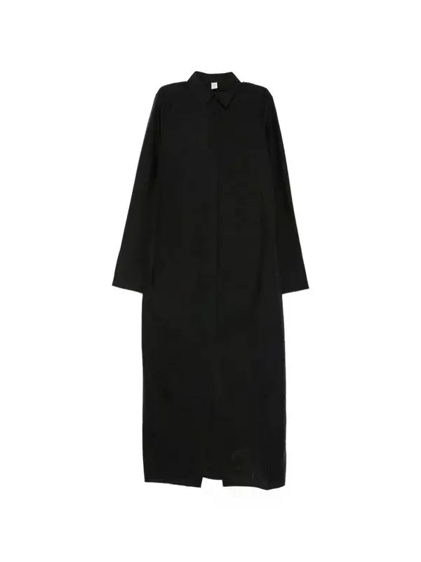 TOTEME Long-sleeve Shirt Dress - Black