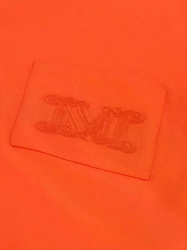 Max Mara Chest-pocket Embroidered Logo T-shirt - Orange