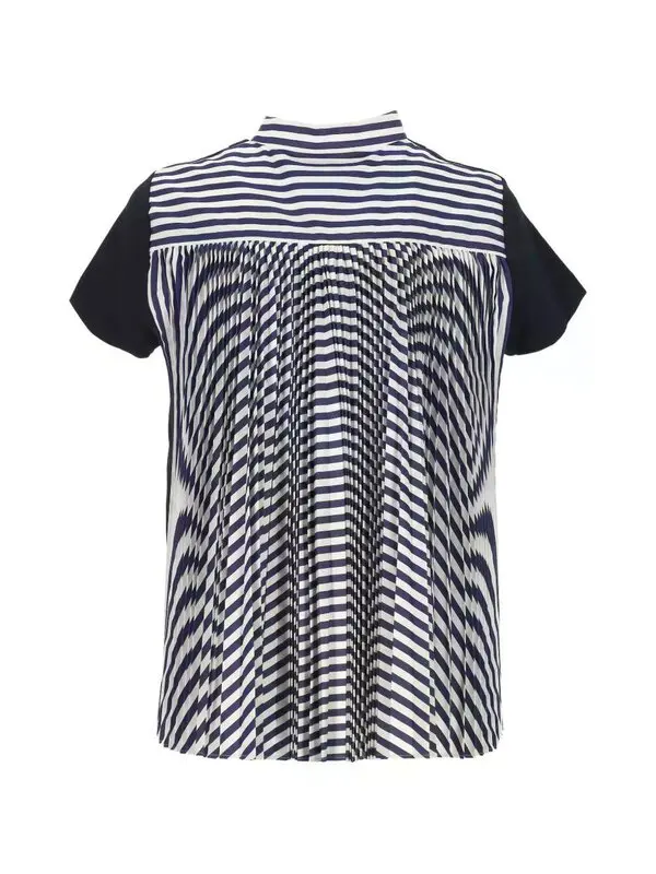 Sacai Striped Pleated T-shirt