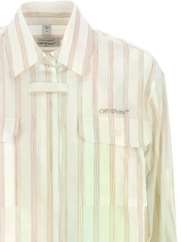 Off-White Striped Pocket Shirt