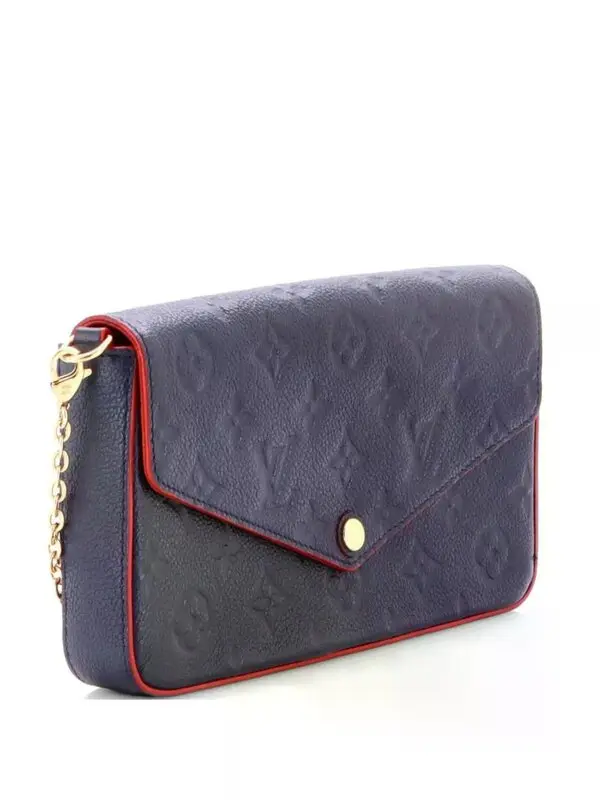 LOUIS VUITTON Felicie Pochette Monogram Empreinte Leather - Blue
