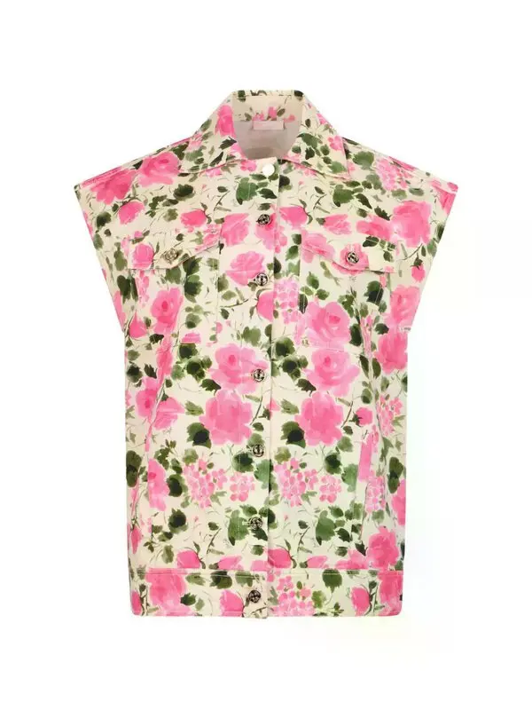 Liu Jo Floral Print Cotton Gilet