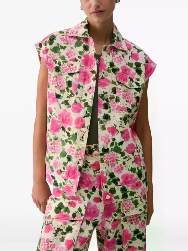 Liu Jo Floral Print Cotton Gilet