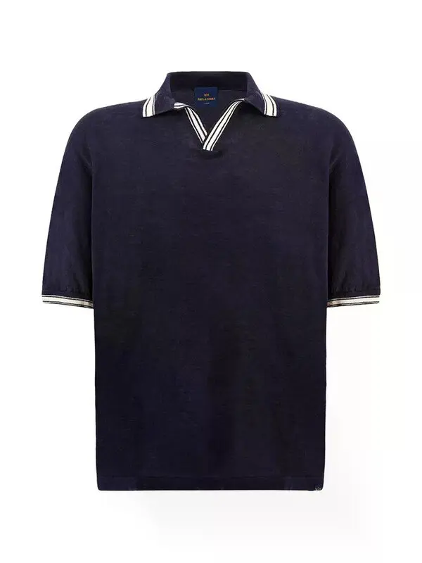 Paul & Shark Open-collar Linen T-shirt