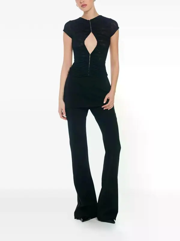 AXEL 113 Gia Ruched Cutout Top - Black