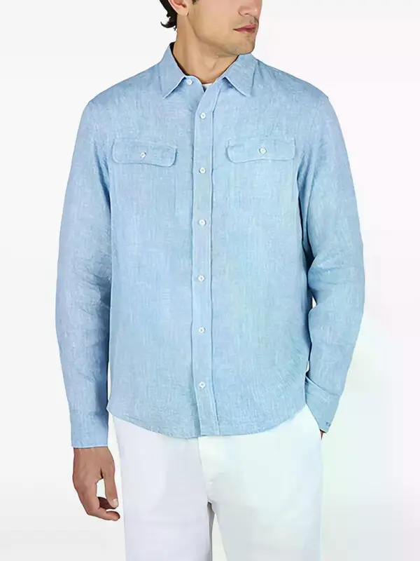 Paul & Shark Pocket Linen Shirt - Blue