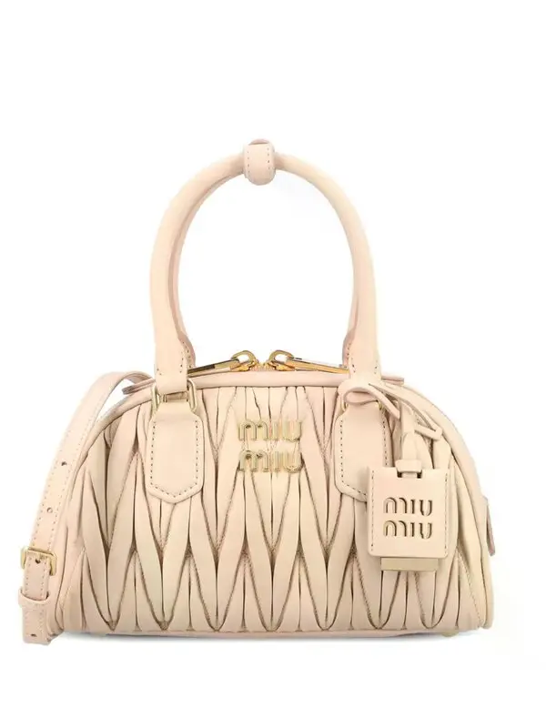 Miu Miu Arcadie Quilted Leather Tote - Pink