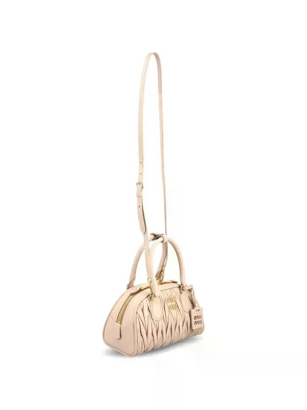 Miu Miu Arcadie Quilted Leather Tote - Pink