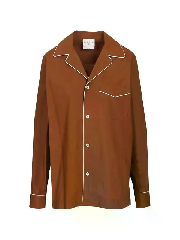 FORTE_FORTE Piping-trim Shirt - Brown