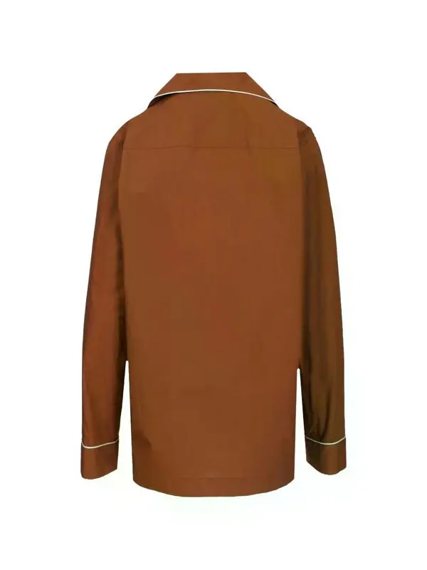 FORTE_FORTE Piping-trim Shirt - Brown