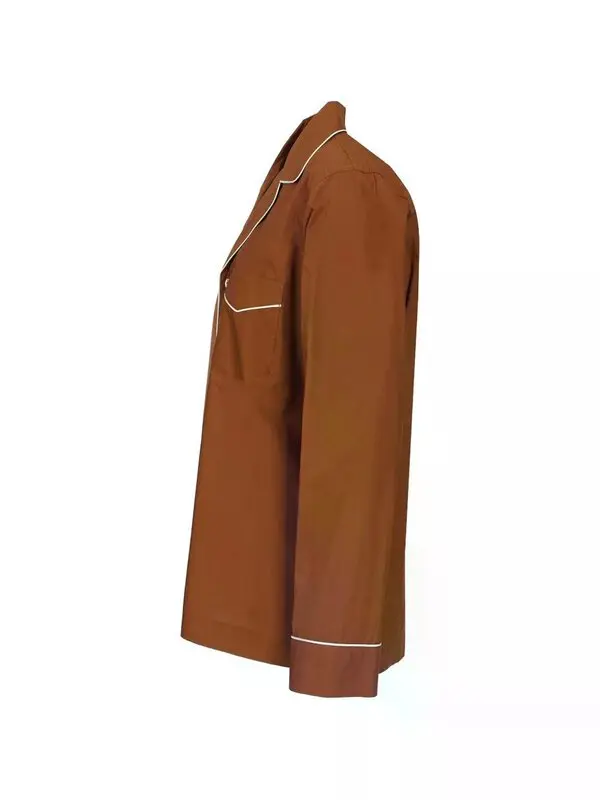 FORTE_FORTE Piping-trim Shirt - Brown