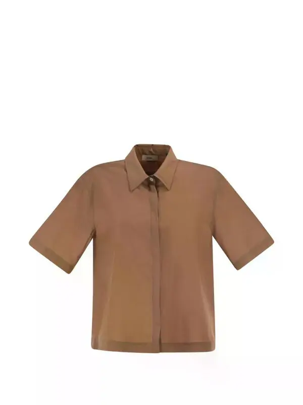 Herno Classic Collar Short Sleeve Shirt - Brown