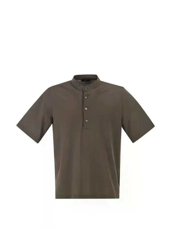 Herno Standing-collar Polo Shirt - Brown
