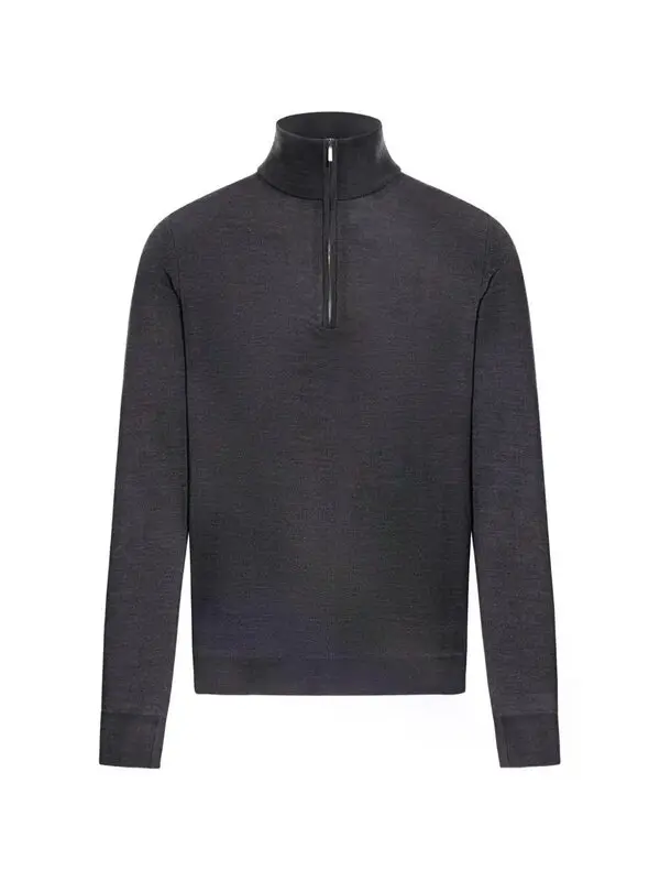 ZANONE Roll-neck Zip Sweater - Grey