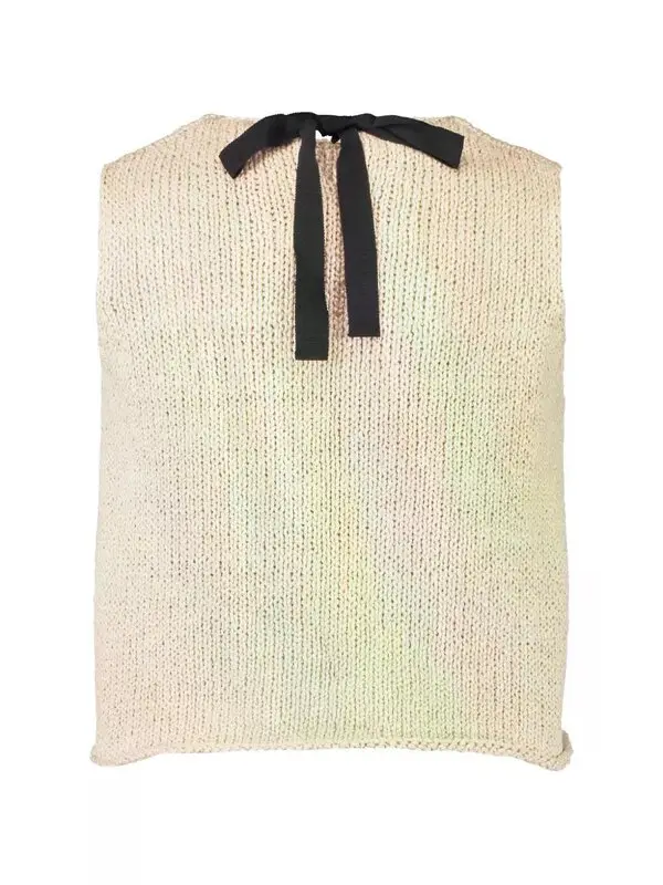 Louiza Babouryan Sleeveless Tie Detail Top