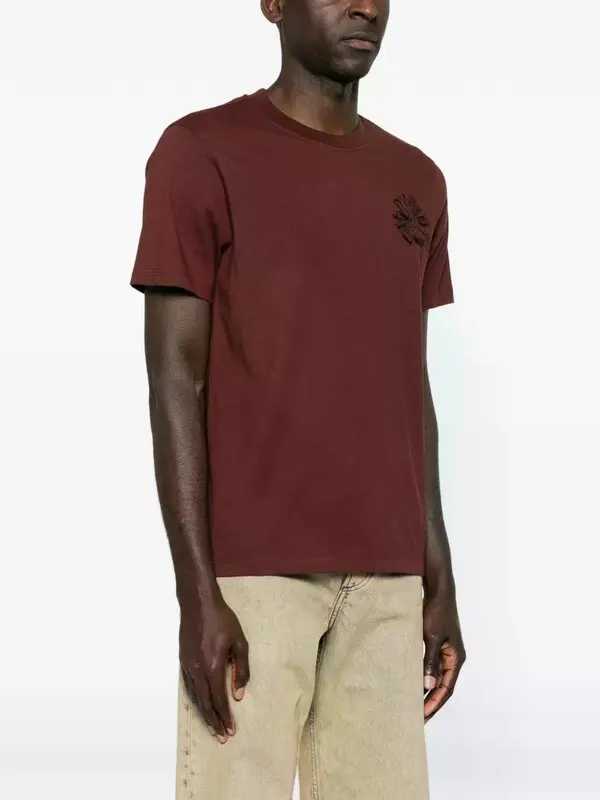 Sandro Cotton Crochet Flower T-shirt - Brown
